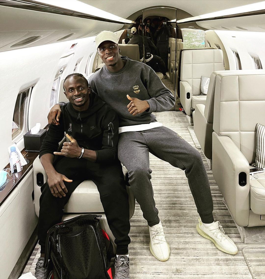 Mane and Mendy pose on private plane as they jet off for AFCON